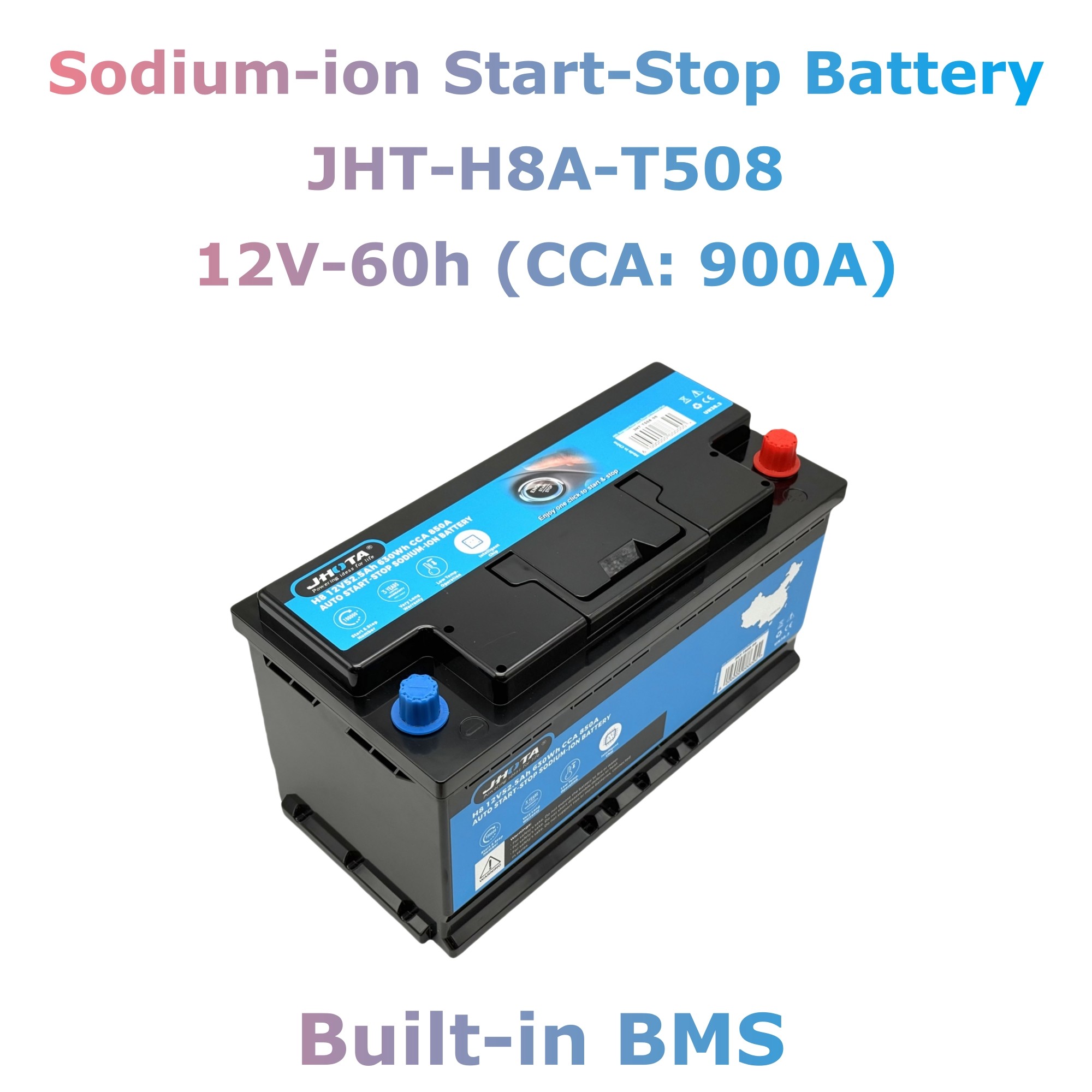 Winter choice H8 12V 60Ah Sodium Ion Grade A Battery Pack CCA 900A Car ...